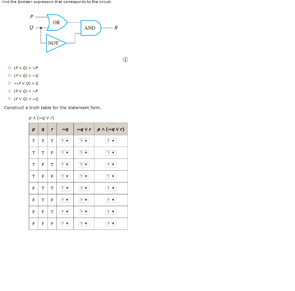 Solved Find the Boolean expression that corresponds to the | Chegg.com