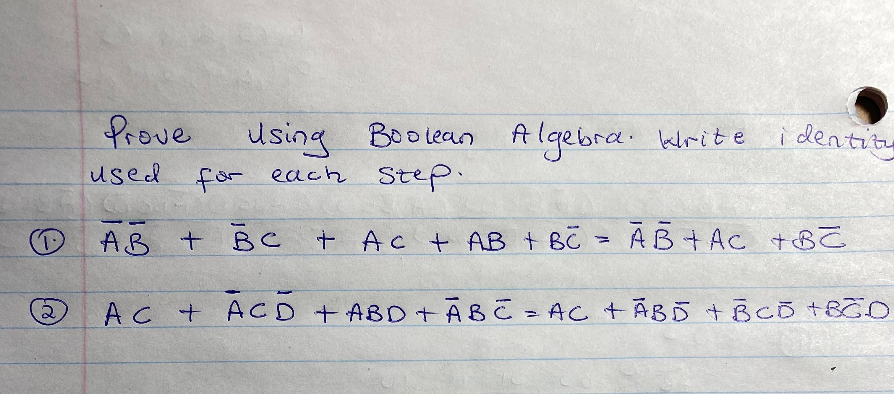 Solved Prove the following statements using Boolean Algebra. | Chegg.com