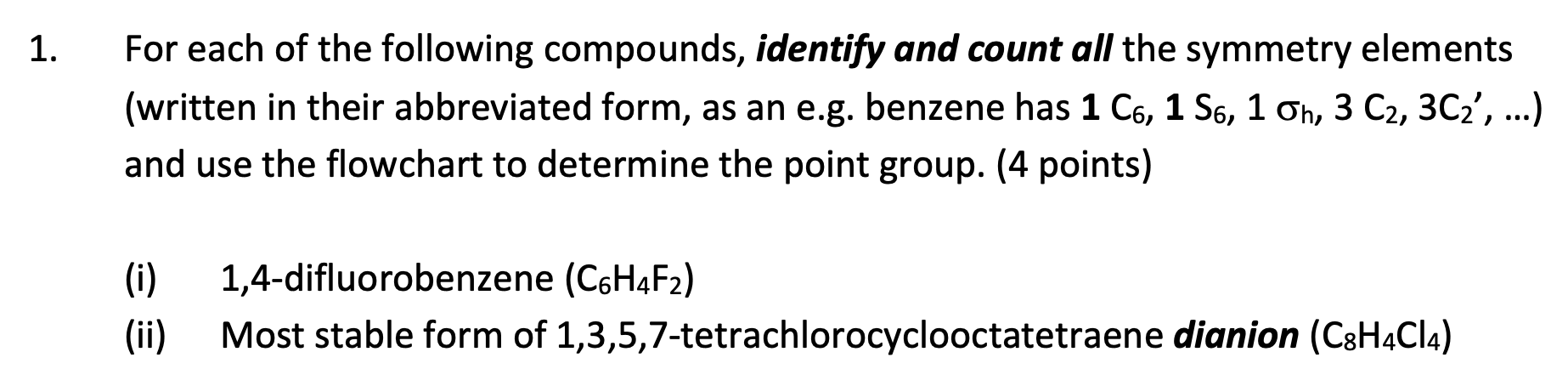 Solved 1. 1. For each of the following compounds, identify | Chegg.com