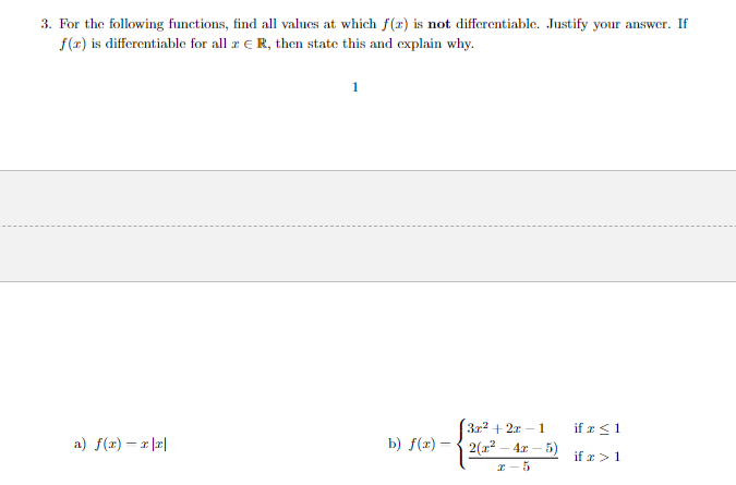 Solved 3. For the following functions, find all values at | Chegg.com