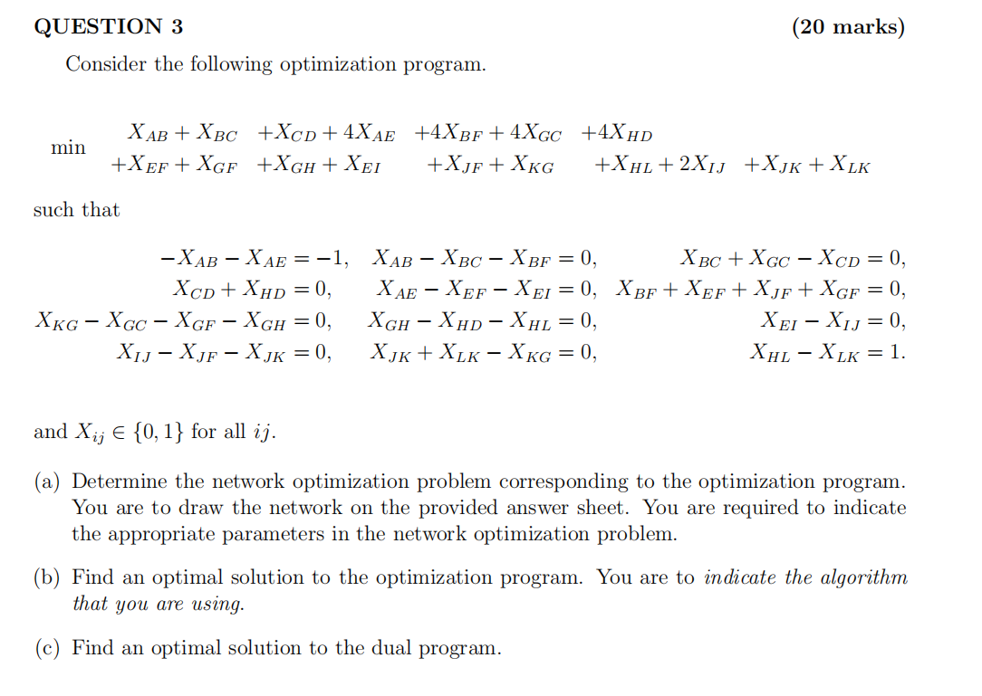 Solved QUESTION 3(20 ﻿marks)Consider the following | Chegg.com