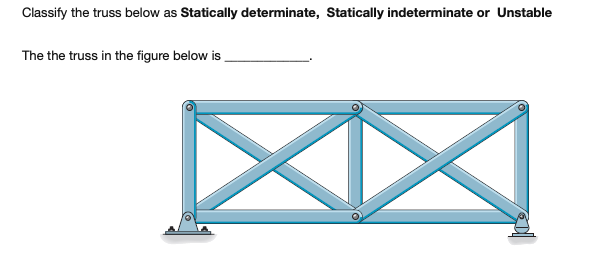 Solved Classify the truss below as Statically determinate, | Chegg.com