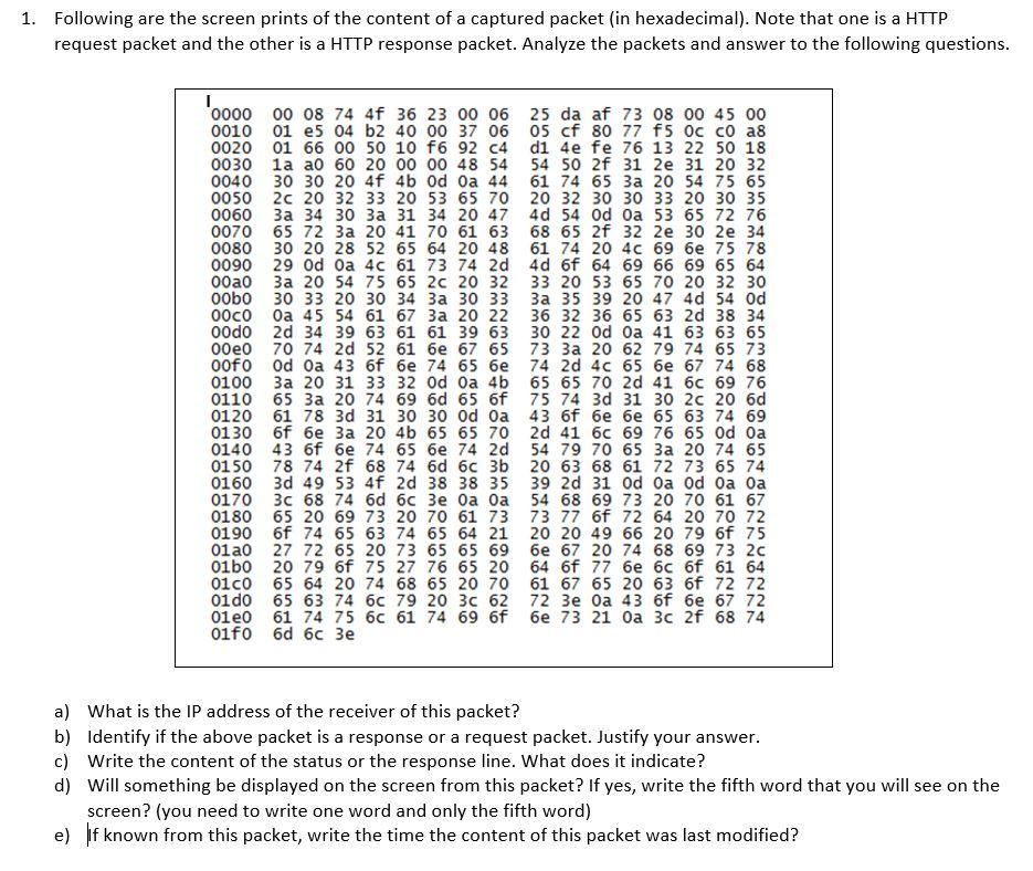 Wireshark Task2: (10 points) Solve the problem in | Chegg.com