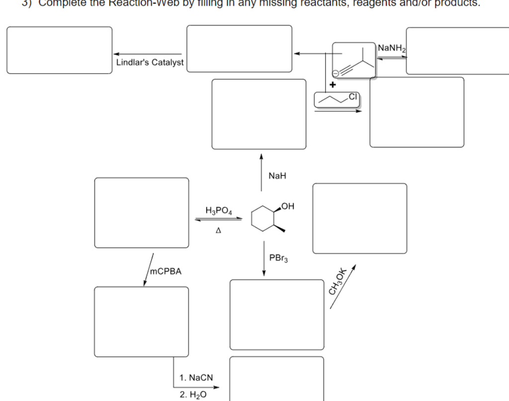 Solved Complete the Reaction-Web by filling in any missing | Chegg.com
