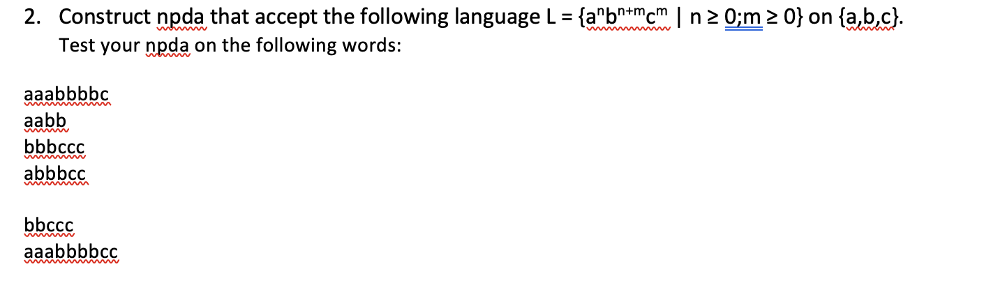 Solved 2. Construct npda that accept the following language | Chegg.com