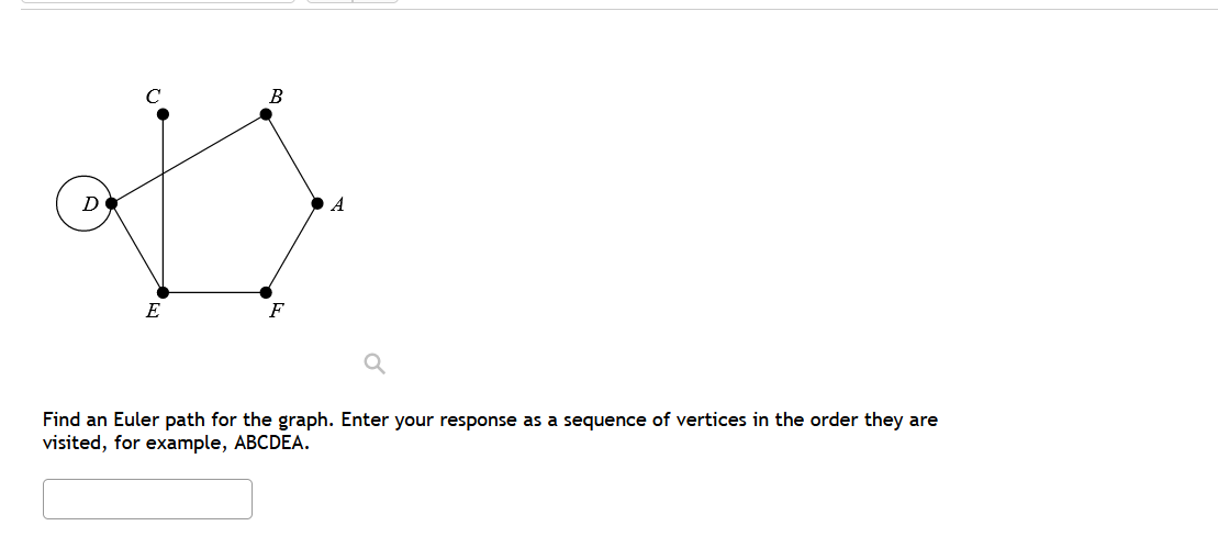 Solved Find an Euler path for the graph. Enter your response | Chegg.com