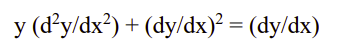Solved y(d2y/dx2)+(dy/dx)2=(dy/dx) | Chegg.com