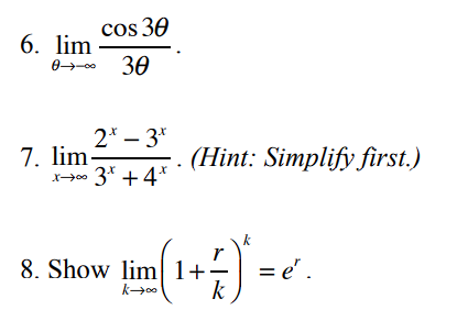 Solved solve the limit without using a graph or | Chegg.com