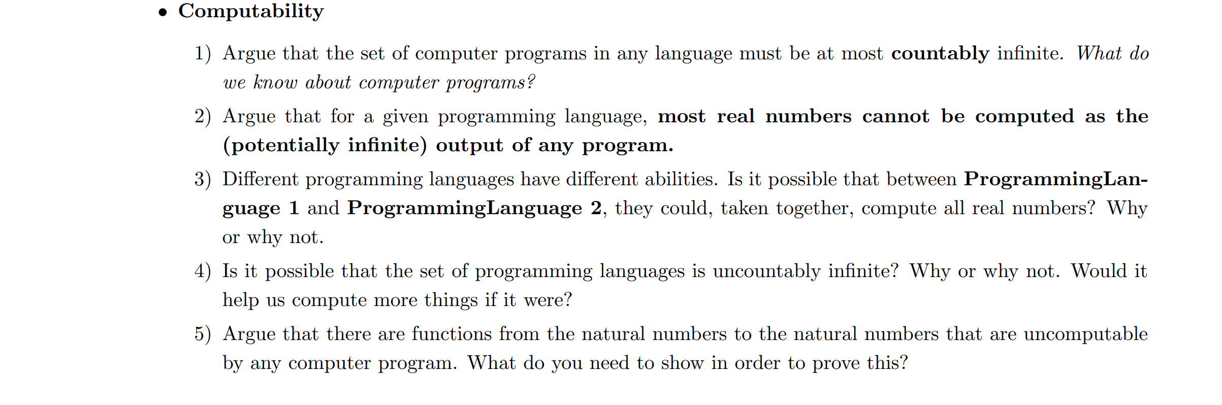 Solved • Computability 1) Argue that the set of computer | Chegg.com