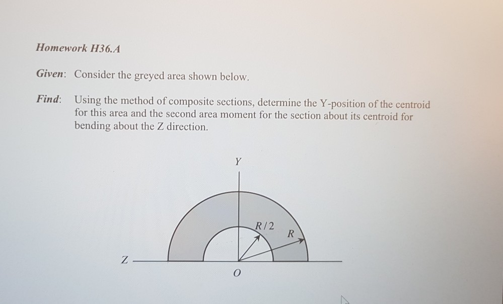 Solved Homework H36.A Given: Consider the greyed area shown | Chegg.com Solved Homework H36.A Given: Consider the greyed area shown | Chegg.com