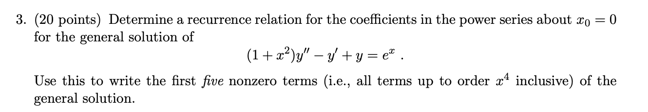 Solved 3 20 Points Determine A Recurrence Relation For