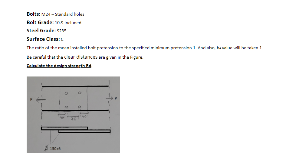 Solved 1)Calculate the bolt area, Ab in mm2. 2)Select the | Chegg.com