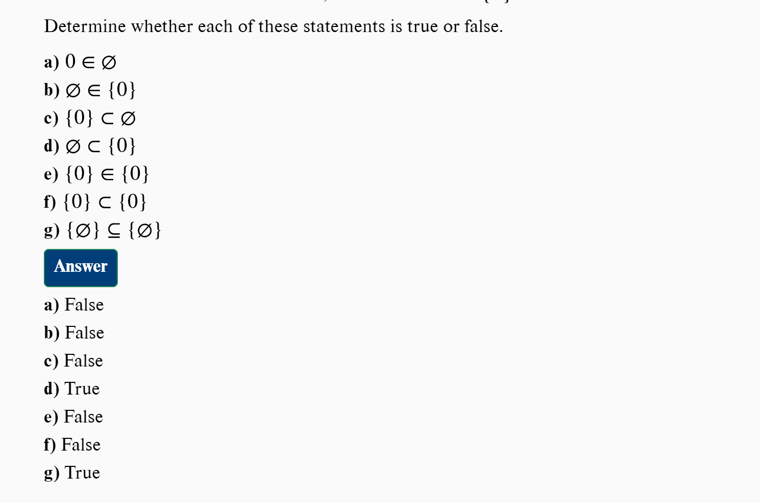 Solved DISCRETE MATH SETS I want to understand why explain | Chegg.com