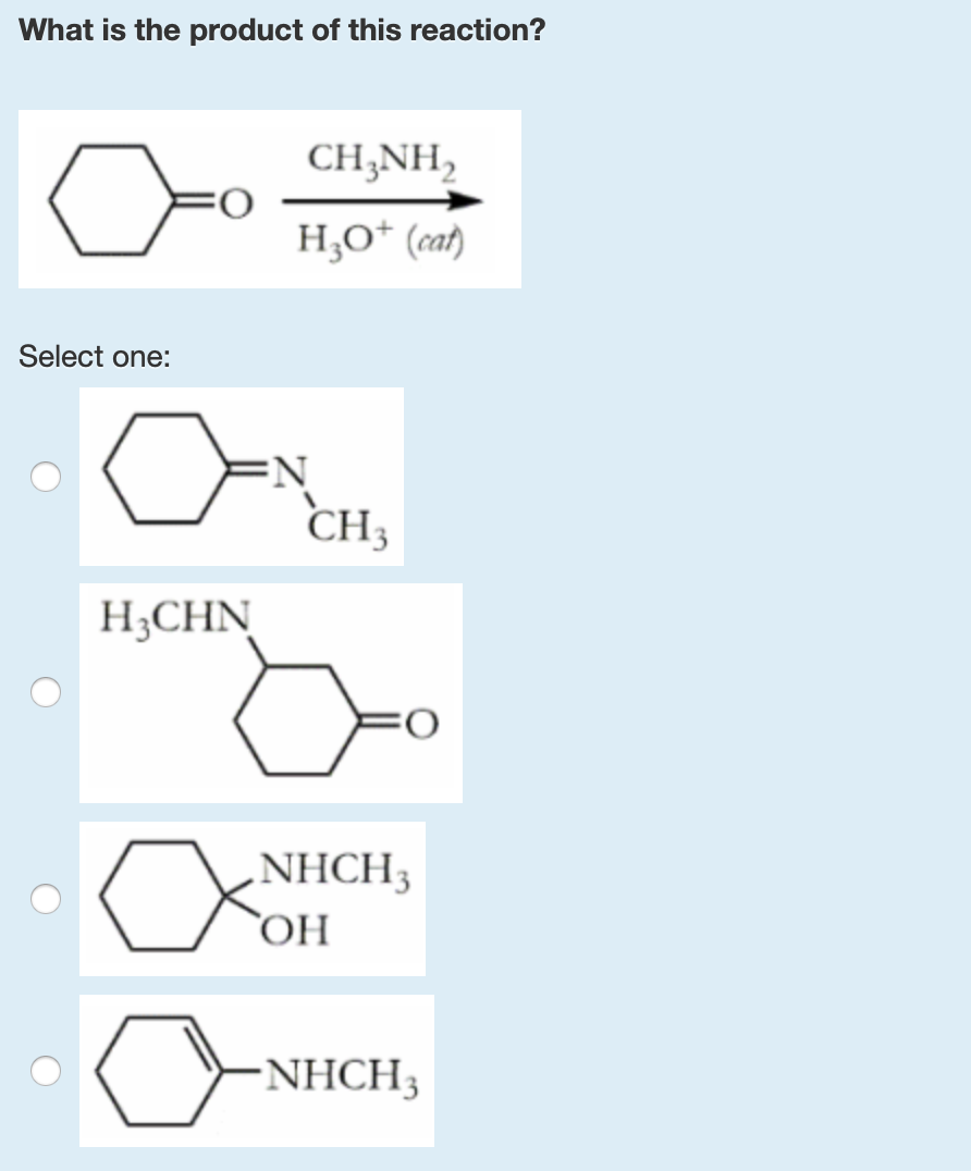 Solved What is the product of this reaction? CH3NH2 H30+ | Chegg.com