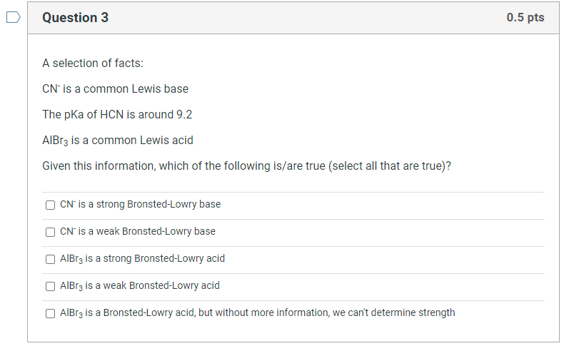 Solved Question 3 A selection of facts: CN- is a common | Chegg.com