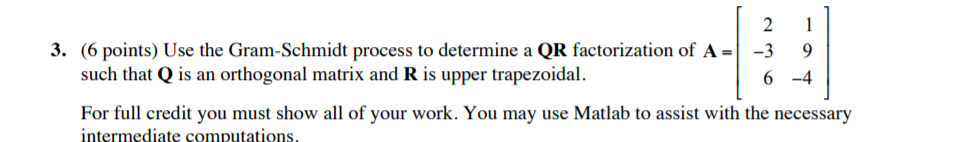 Solved 2 1 1. (4 points) Use the Gram-Schmidt process to | Chegg.com