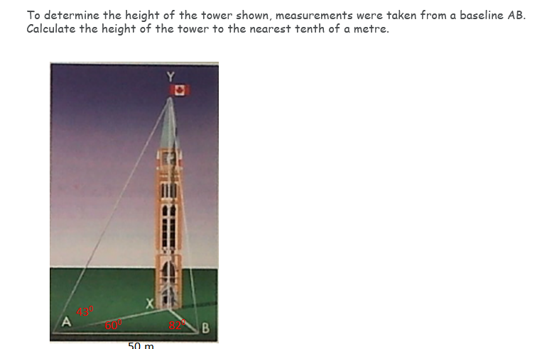 Solved To determine the height of the tower shown, | Chegg.com