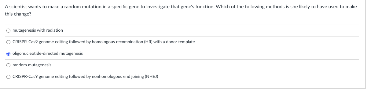 Solved A scientist wants to make a random mutation in a | Chegg.com