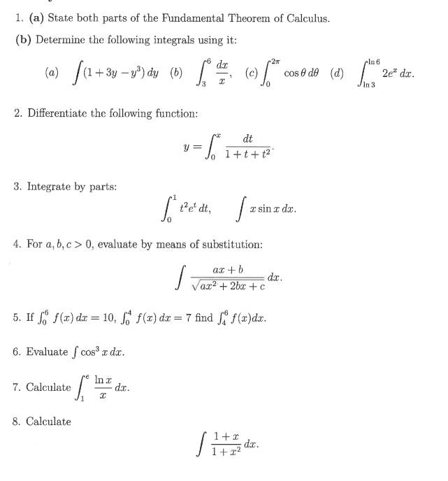 Solved 1. (a) State both parts of the Fundamental Theorem of | Chegg.com