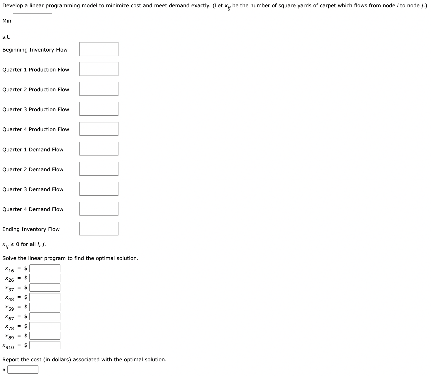 Solved Develop a linear programming model to minimize cost | Chegg.com