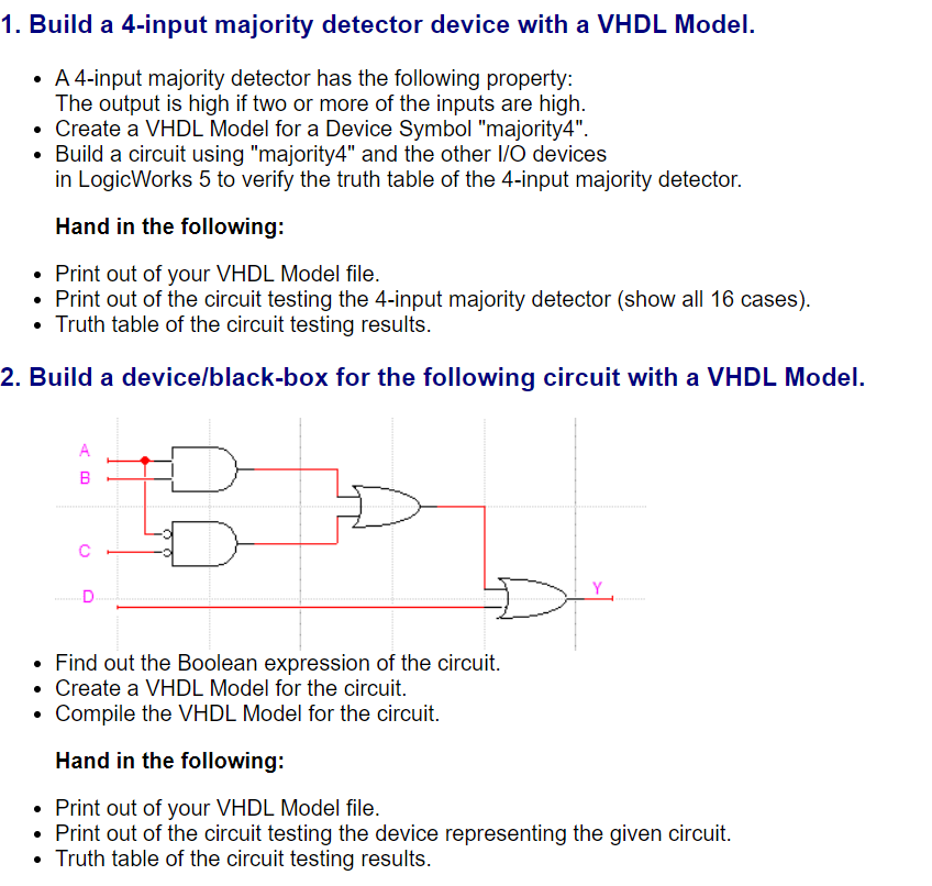 1 Build A 4 Input Majority Detector Device With A 