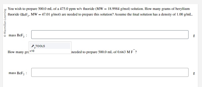 You wish to prepare 500.0 mL of a 475.0ppm w/v | Chegg.com
