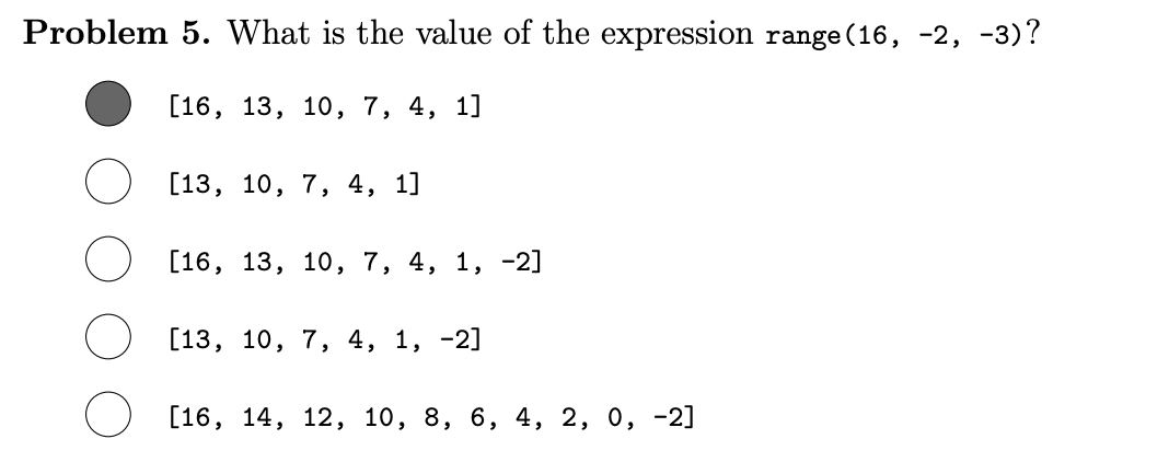 Solved Problem 5. What is the value of the expression range | Chegg.com