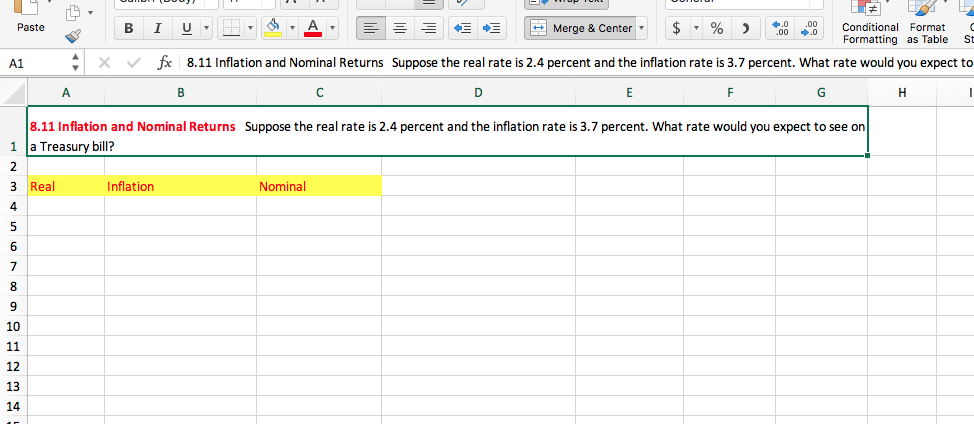 Solved Paste B I ?| Merge & Center, $ ? % #0 .00 Conditional | Chegg.com