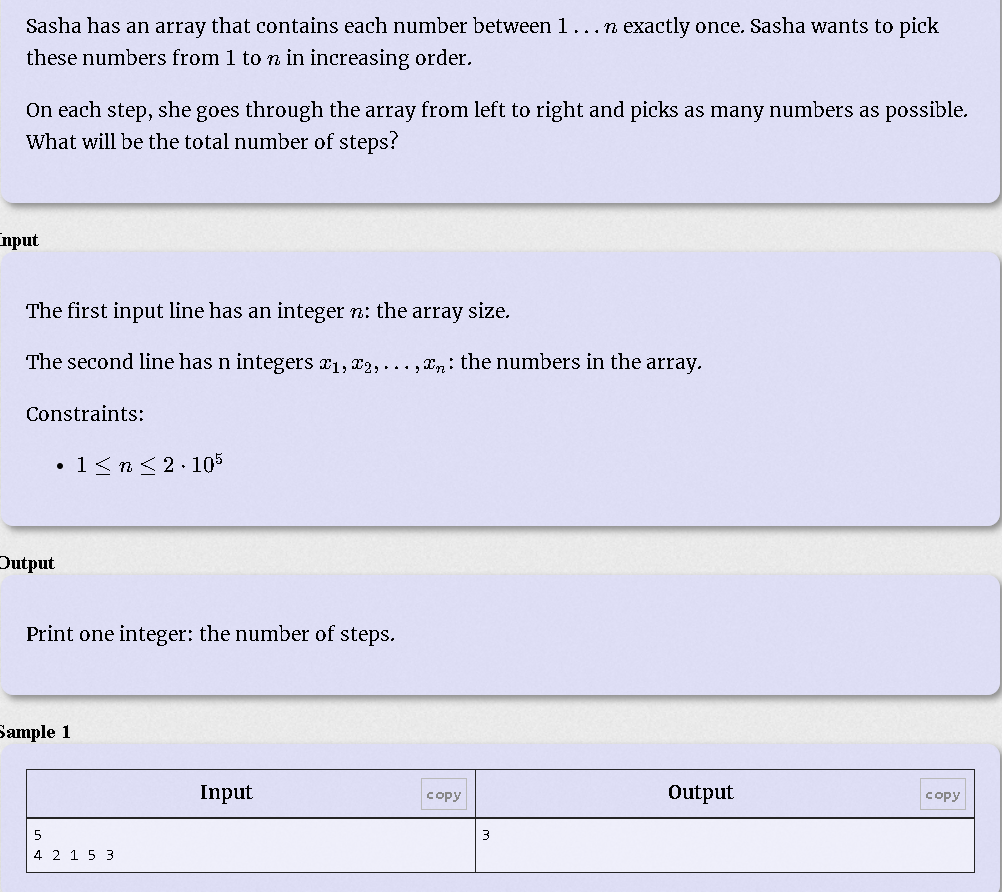 Solved Sasha has an array that contains each number between | Chegg.com