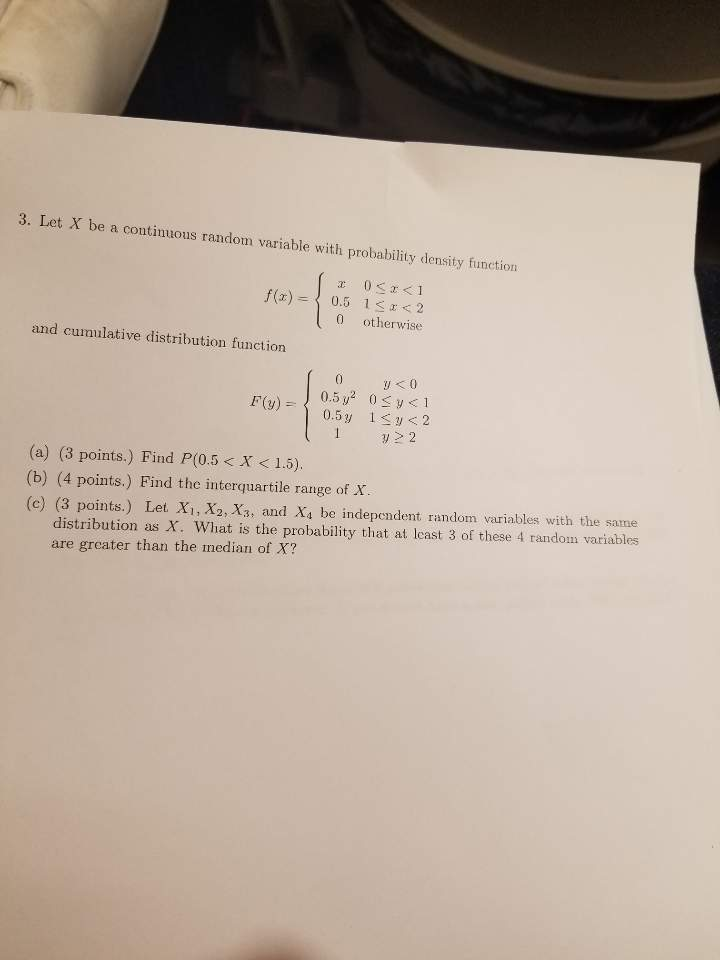 Solved 3 Let X Be A Continuous Random Variable With 3839