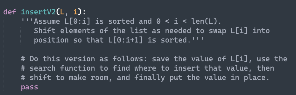 Solved IN PYTHON InsertV1, you have to code it only using | Chegg.com