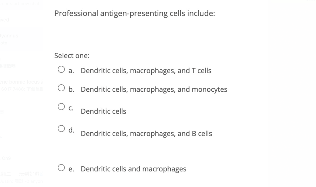 Solved Professional antigen-presenting cells include: Select | Chegg.com