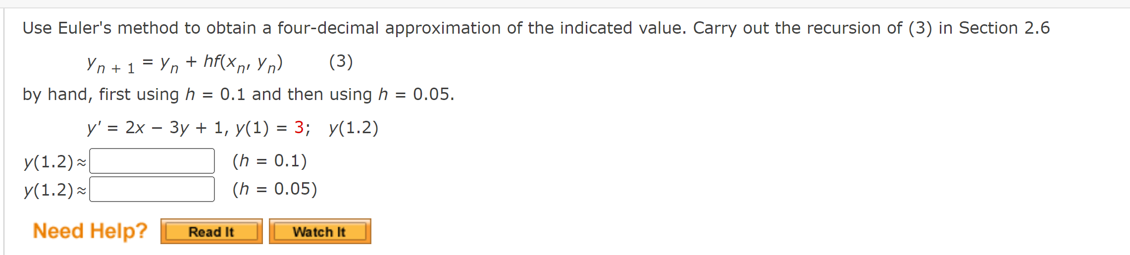 Solved Use Euler's method to obtain a four-decimal | Chegg.com