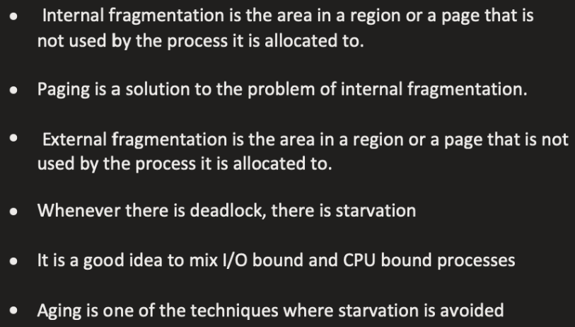 Solved Internal fragmentation is the area in a region or a | Chegg.com