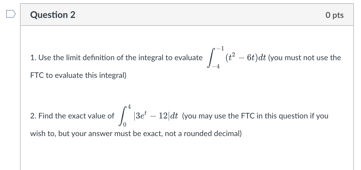 Solved Show me the steps to solve Question 2Use the limit | Chegg.com