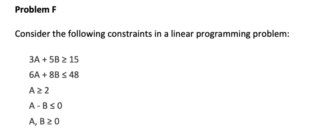 Solved Problem F Consider the following constraints in a | Chegg.com