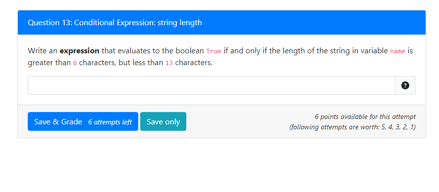 Solved Write An Expression That Evaluates To The Boolean 