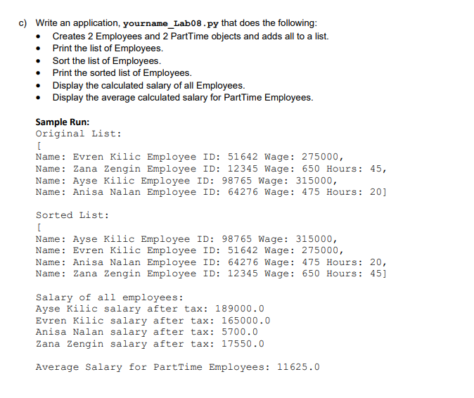 Solved Lab Objectives: Classes and Inheritance. a) Create a | Chegg.com