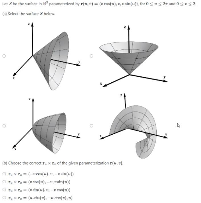 Solved Let S be the surface in R parameterized by r(u, v) = | Chegg.com