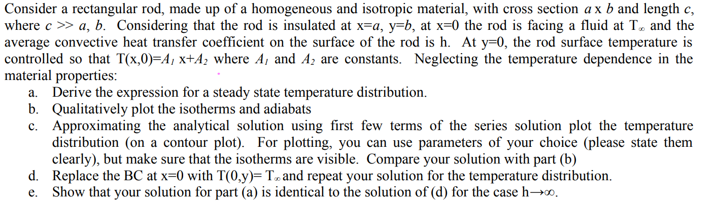 Solved Consider a rectangular rod, made up of a homogeneous | Chegg.com