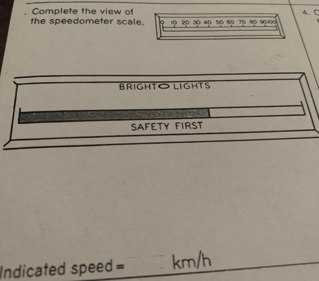 Solved Complete the view of the speedometer scale. | Chegg.com