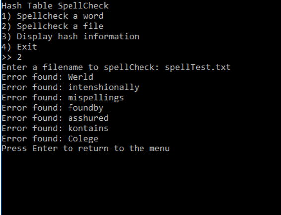 Solved In c++ please You will implement a simple spellcheck | Chegg.com
