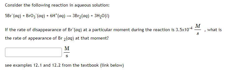 Solved Consider the following reaction in aqueous solution: | Chegg.com
