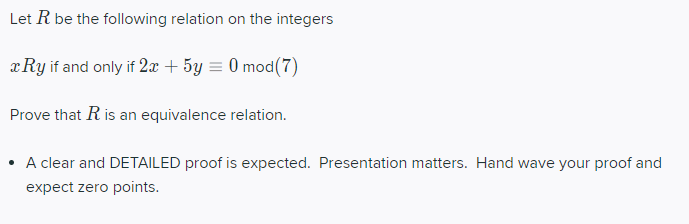 Solved Let R be the following relation on the integers xRy | Chegg.com