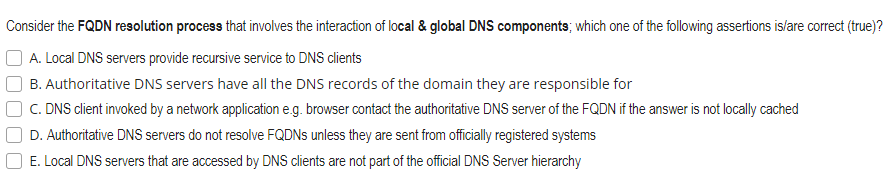 Solved Consider the FQDN resolution process that involves | Chegg.com
