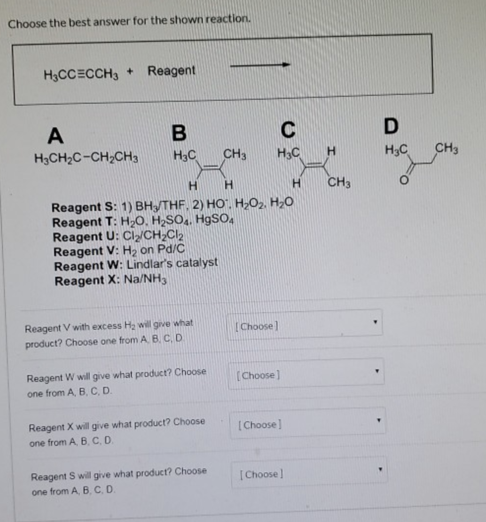 Solved Choose the best answer for the shown reaction. | Chegg.com
