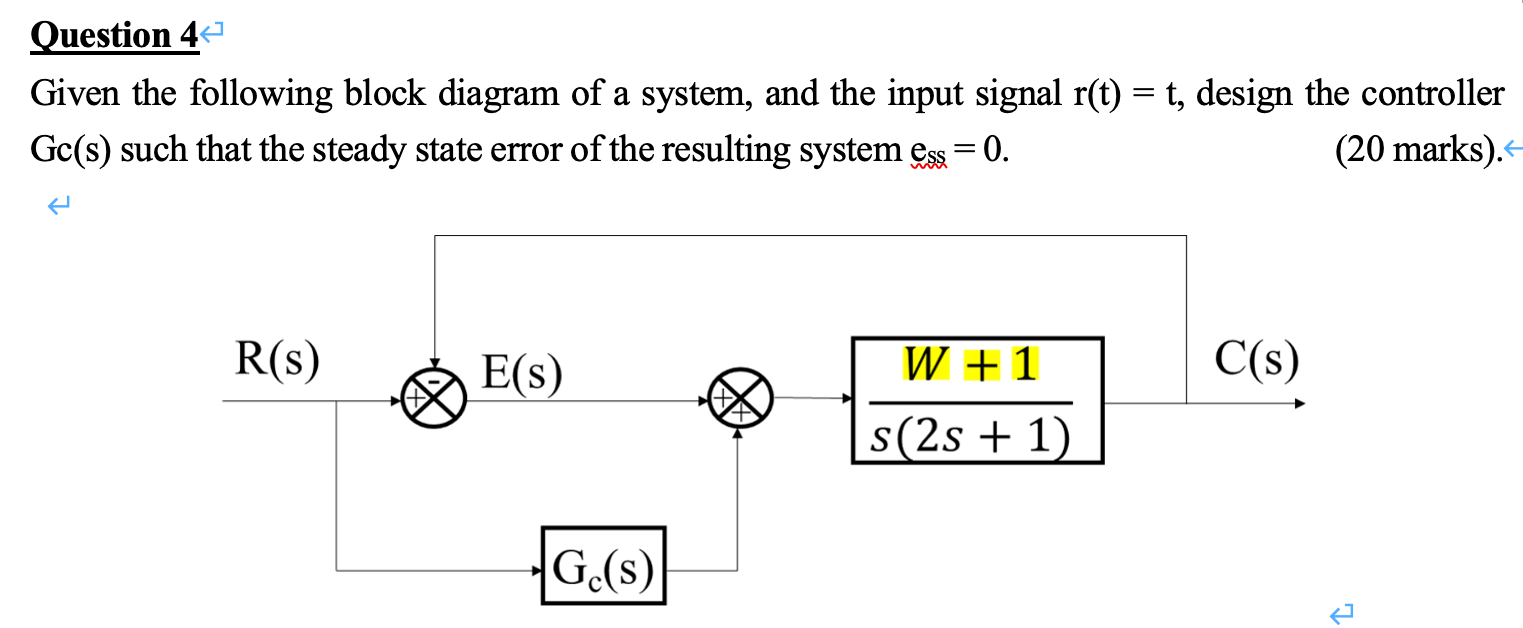 Solved Given the following block diagram of a system, and | Chegg.com