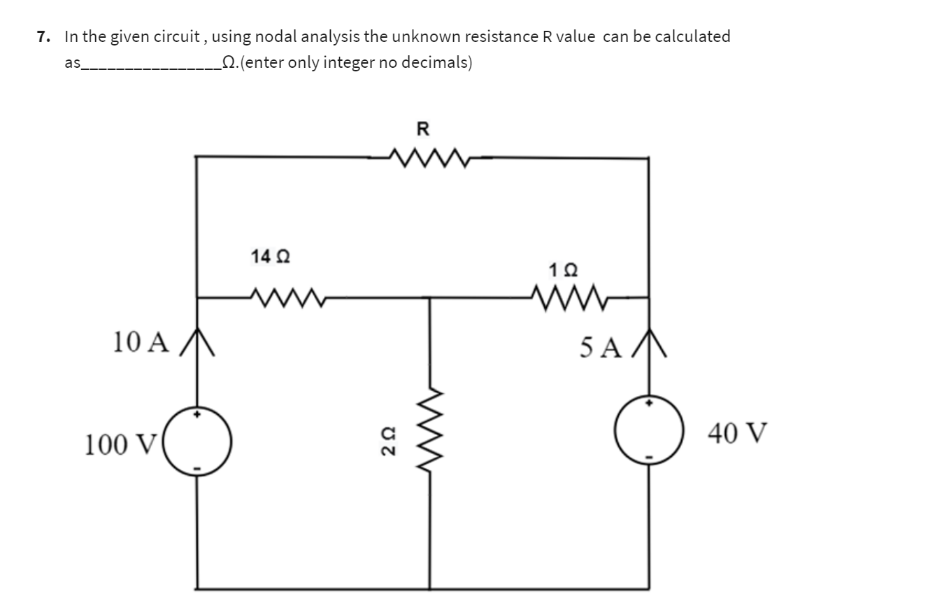 Solved 7. In the given circuit, using nodal analysis the | Chegg.com