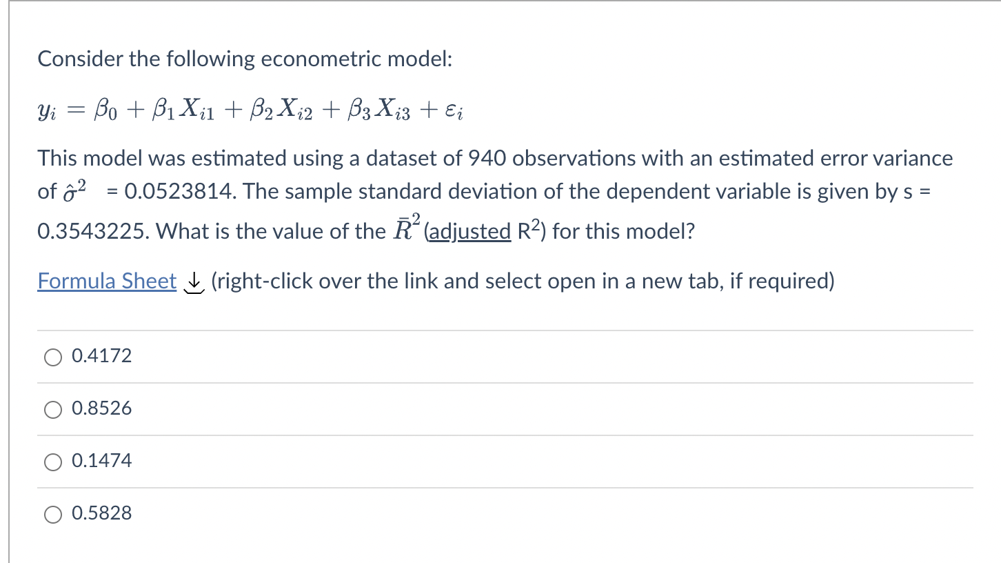 Solved Consider the following econometric model: Yi = Bo + | Chegg.com
