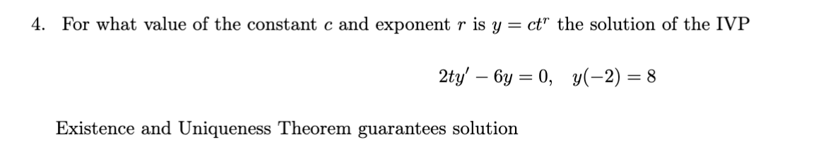 Solved For what value of the constant c ﻿and exponent r ﻿is | Chegg.com